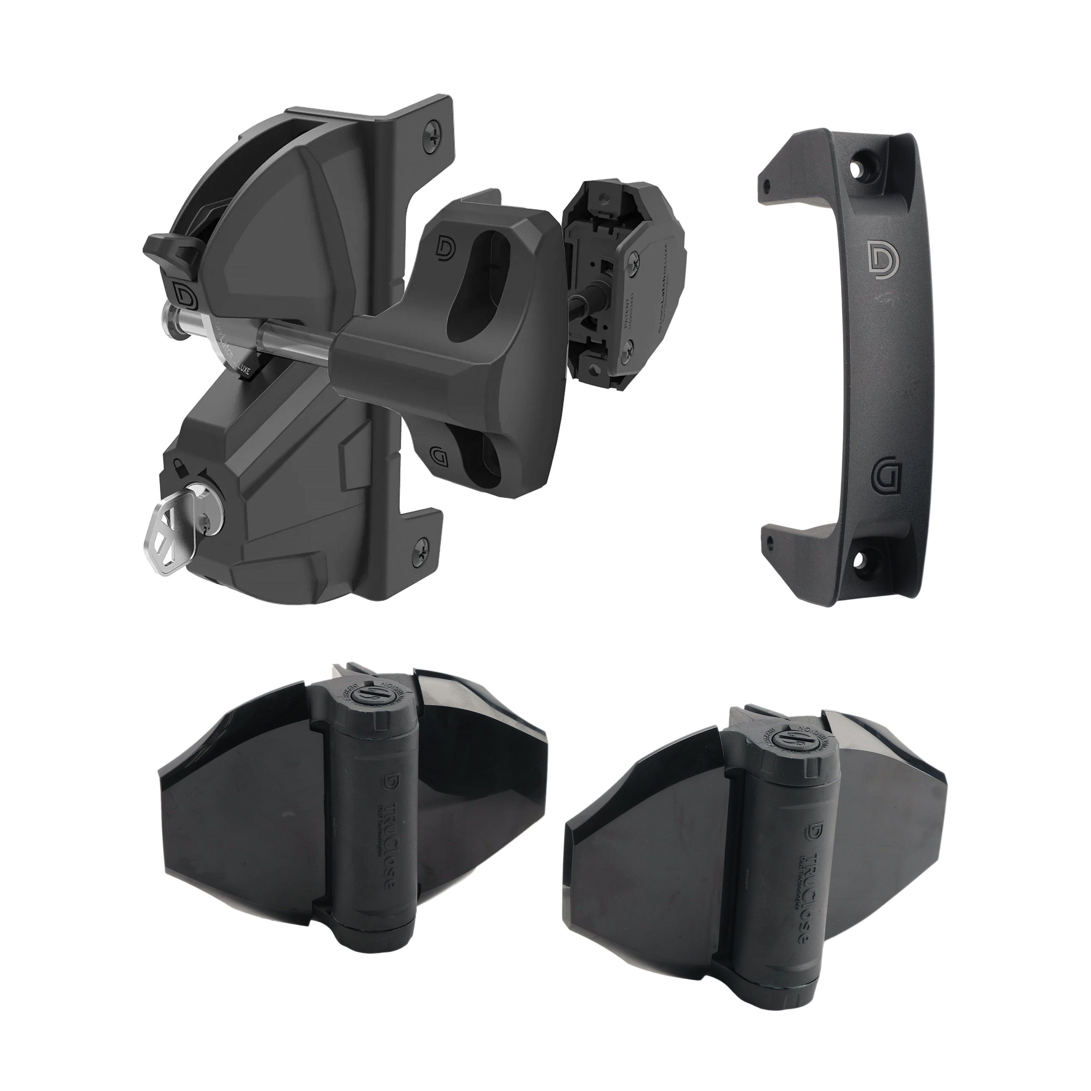 D&D Kit LokkLatch Deluxe S3 Latch Kit & TruClose Hinges w/ Handle ...